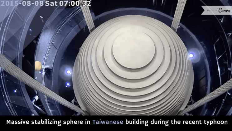 Massive stabilizing sphere in Taiwanese building during the recent ...