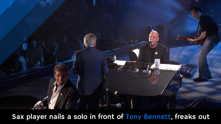 Sax player nails a solo in front of Tony Bennett, freaks out [video ...